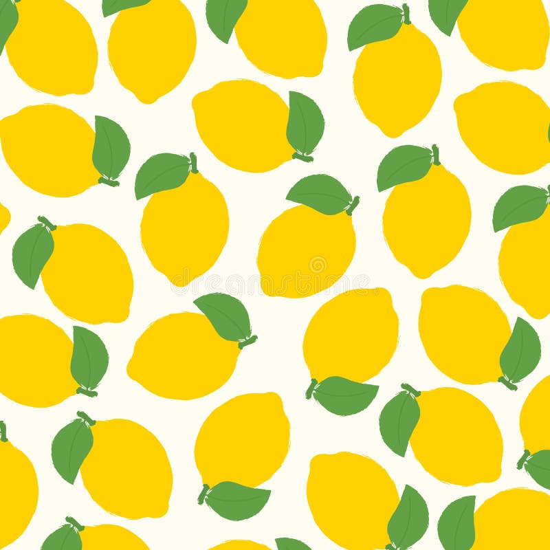 Seamless Lemon Water Color Pattern Background. Vector Illustration ...