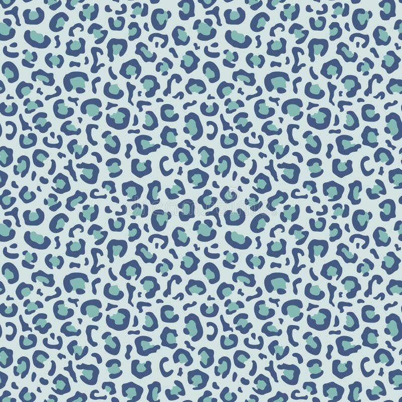 Seamless Leopard Pattern in Pastel Blue-green Colors. Vector ... Seamless Leopard Pattern in Pastel Blue-green Colors. Vector ...