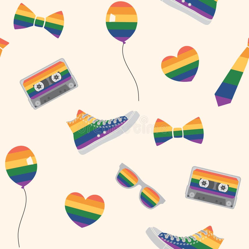 Seamless LGBTQ Rainbow Pride Pattern Stock Vector - Illustration of ...