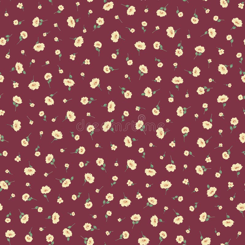 Seamless and Liberty Style Cute Floral Pattern, Stock Vector ...