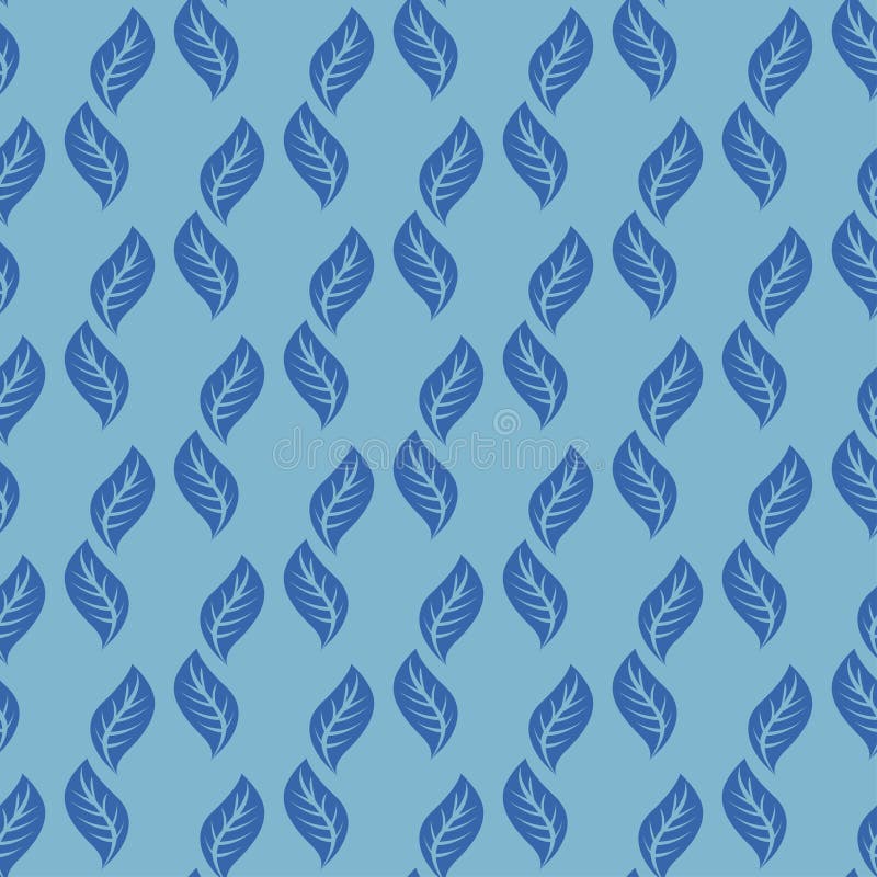 Seamless Light Blue Pattern with Green Leaves Stock Vector ...