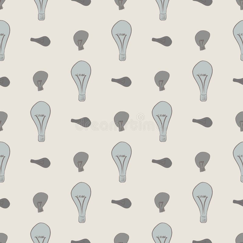 Seamless Light Bulb Illustrations Background Abstract, Hand Drawn ...