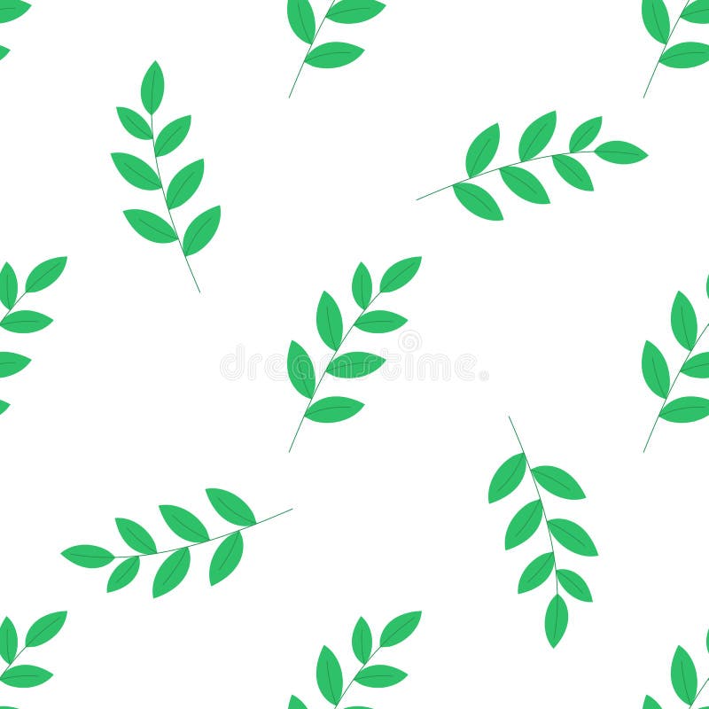 Seamless Light Green Leaf Pattern. Vector Illustration Stock ...