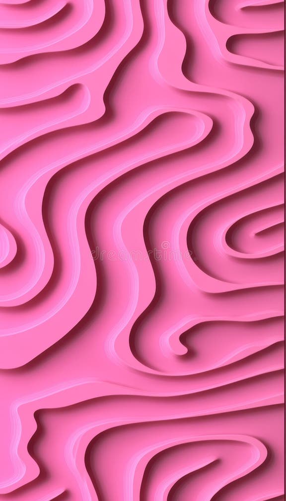 Seamless Light Pink 3D Low Profile Wave Texture Pattern with ...