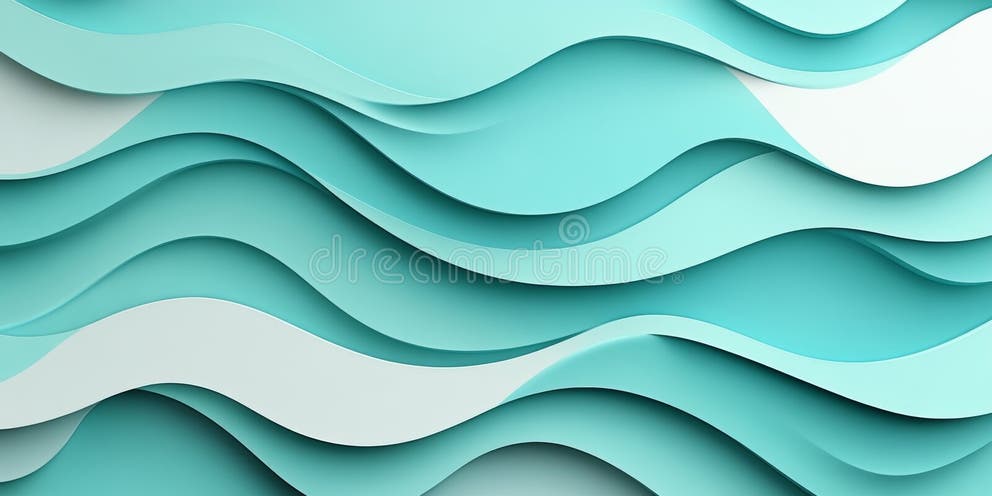 Seamless Light Robin S Egg Blue, 3D Wave Texture Pattern Background ...