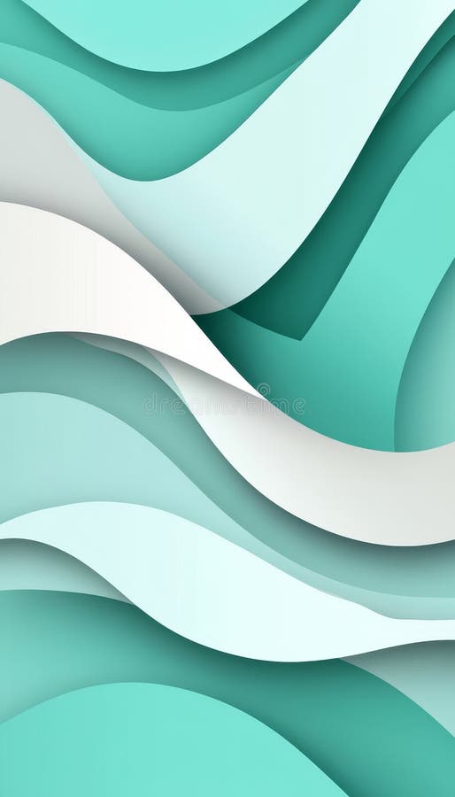 Seamless Light Turquoise Blue, 3D Wave Texture, Elegant Minimalist ...