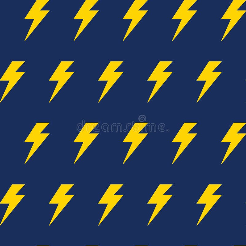 Seamless Lightning Bolt Pattern on Midnight Blue Background Stock ...