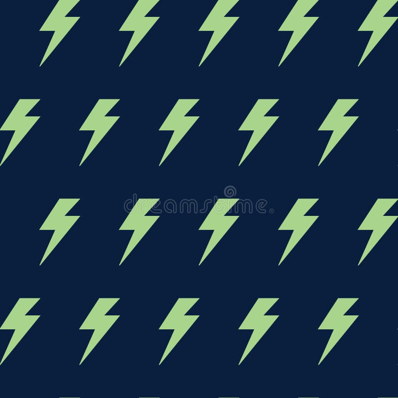 Seamless Lightning Bolt Pattern on Navy Blue Background Stock ...