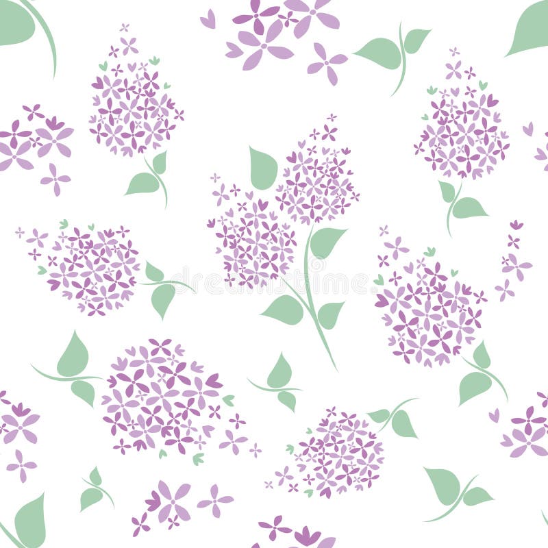 Seamless Lilac Floral Pattern Stock Vector - Illustration of seamless ...