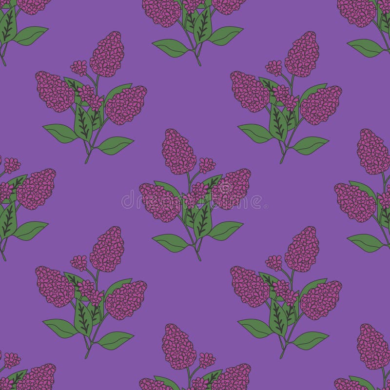 Seamless lilac pattern stock vector. Illustration of ornamental - 238838734