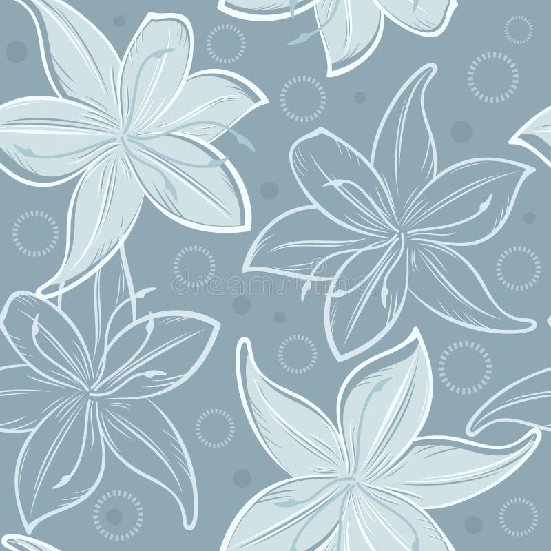 Seamless Lily Flower Pattern Stock Vector - Illustration of ornament, artistic: 94324220