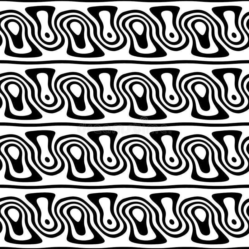 Seamless Line Art Pattern Made of Black Tiles Over White Background ...