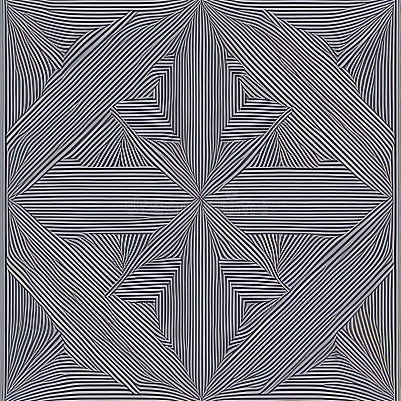 Seamless Line Pattern Black and White. Optical Illusion Pattern Design ...