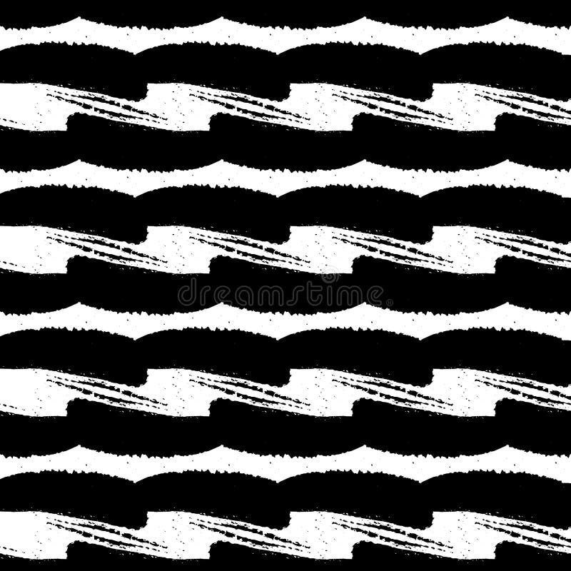 Seamless Line Pattern. Hand Painted Brush Strokes with the Rough Stock ...