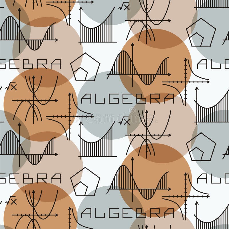 Seamless Line Pattern with School Algebra Elements Stock Vector ...