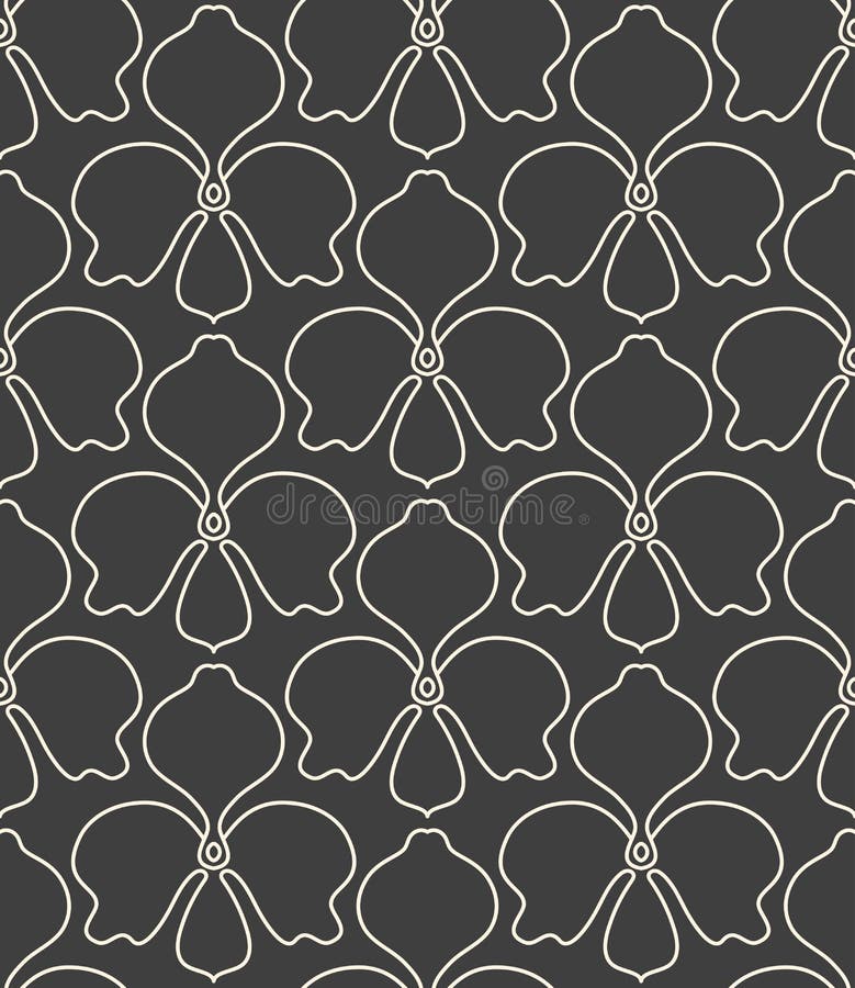Seamless Linear Flower Pattern Stock Vector - Illustration of vector ...