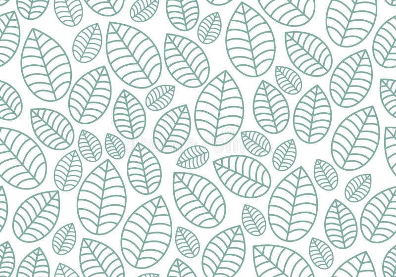 Seamless Linear Leaves Pattern. Horizontal Plant Vector. Stock Vector ...