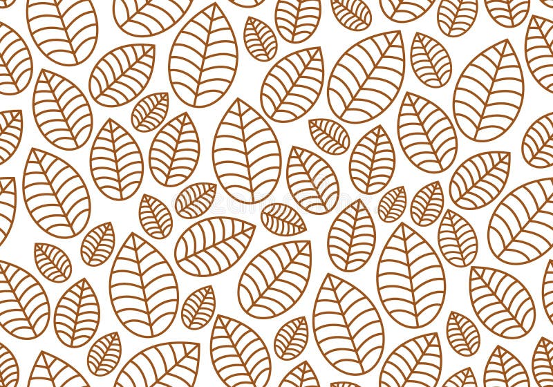 Seamless Linear Leaves Pattern. Horizontal Plant Vector. Stock Vector ...
