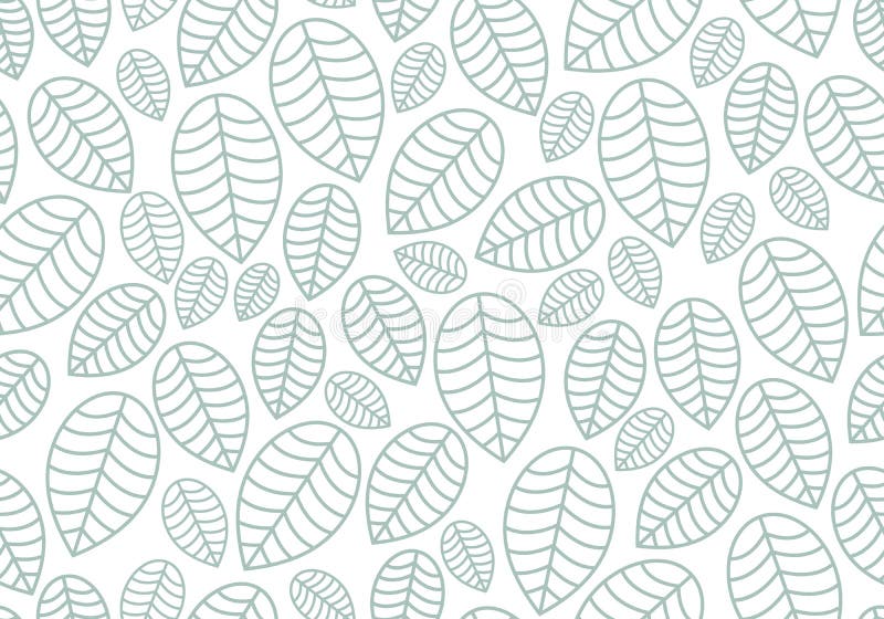 Seamless Linear Leaves Pattern. Horizontal Plant Vector. Stock Vector ...