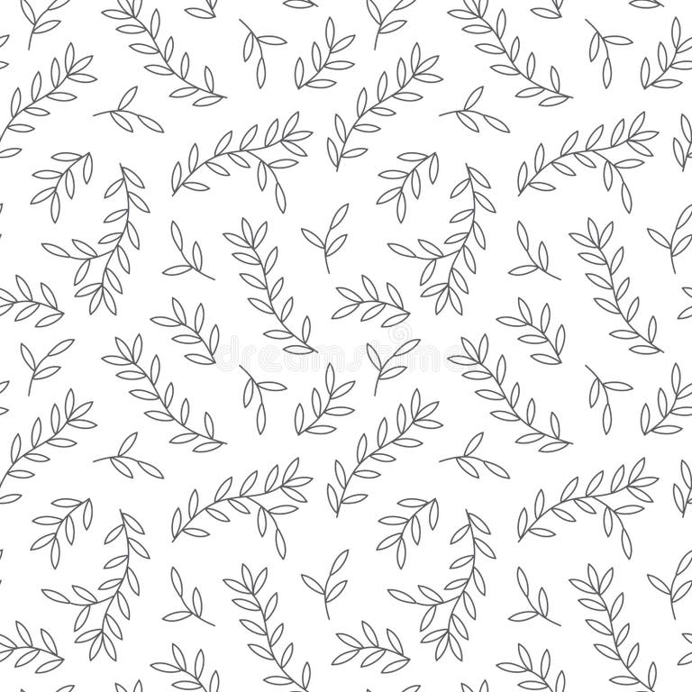 Seamless Linear Leaves Pattern. Organic Background Stock Vector ...
