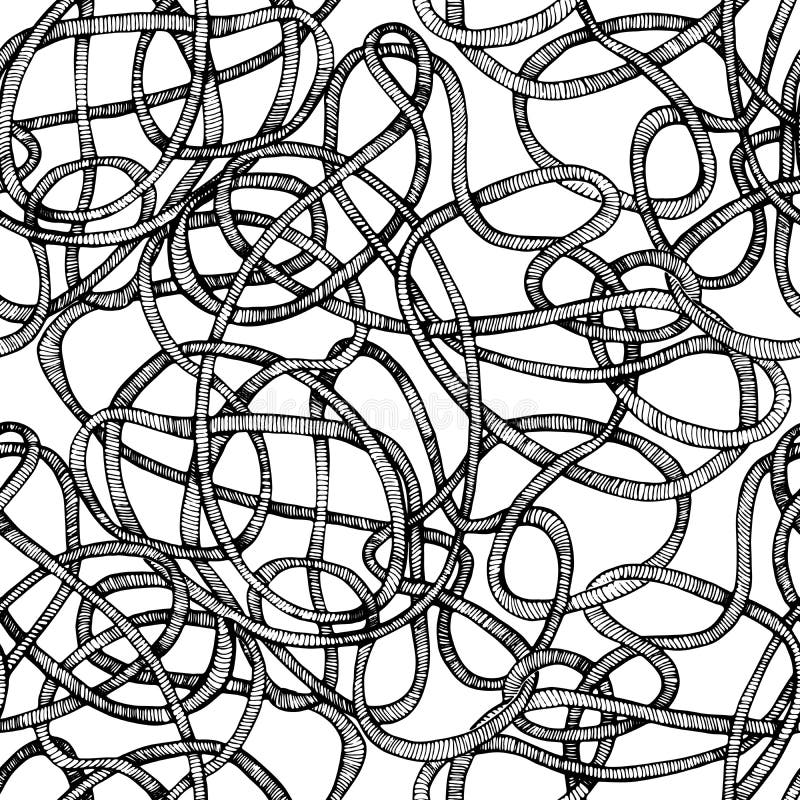 Seamless Linear Pattern Black and White Twisted Ropes Stock Vector ...