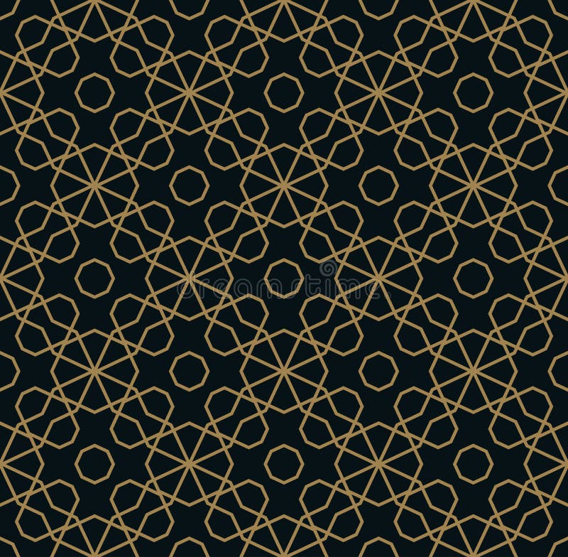 Seamless Linear Pattern with Crossing Curved Lines with Gold Colo Stock ...