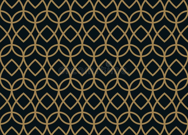 Seamless Linear Pattern with Crossing Curved Lines with Gold Colo Stock ...