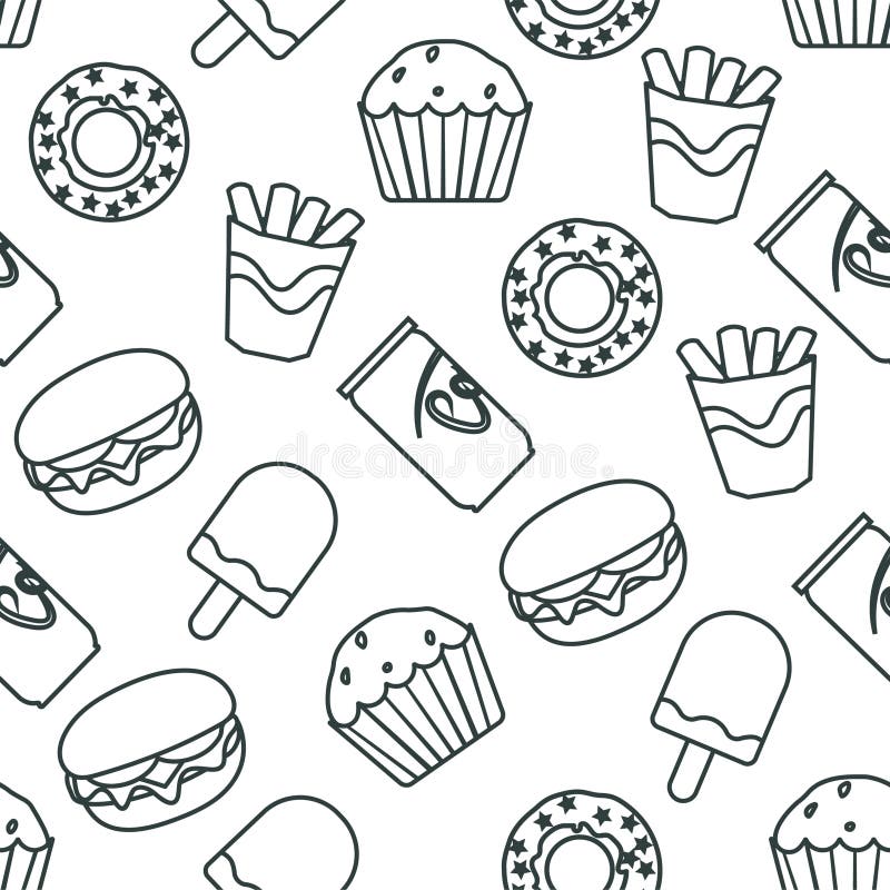 Fast Food Repeating Pattern Stock Illustrations – 876 Fast Food ...