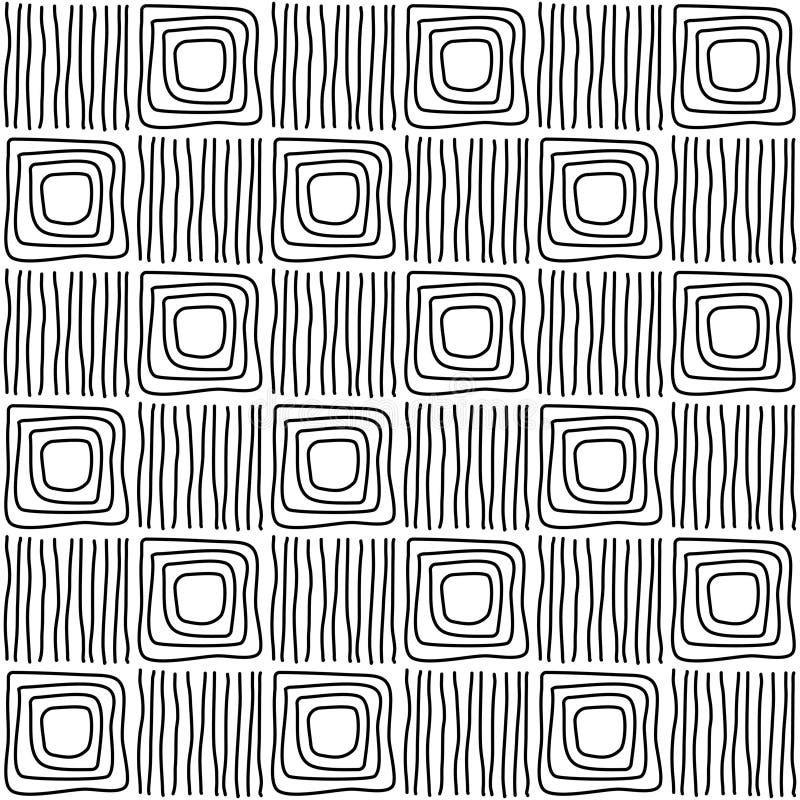 Seamless Lines and Square Rings. Stock Vector - Illustration of checker ...