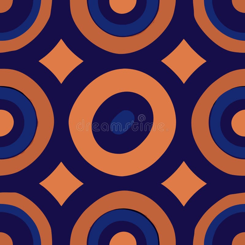Seamless Linked Circle Wave Abstract Geometric Pattern Stock Vector ...