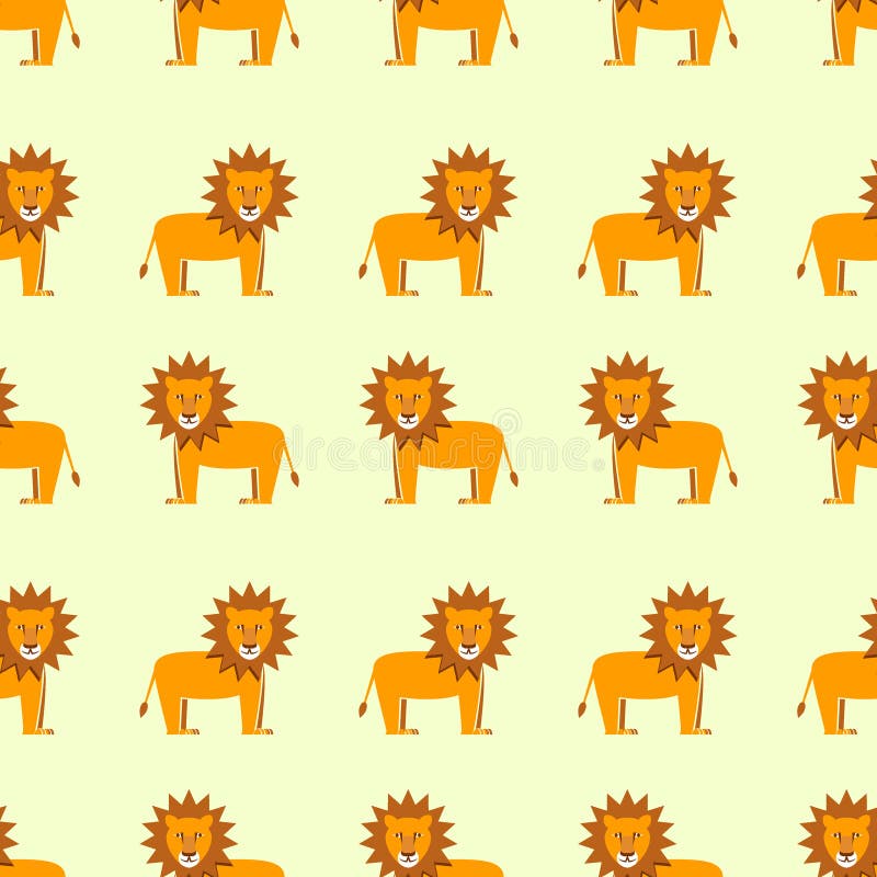 Seamless lions pattern stock vector. Illustration of element - 79361515