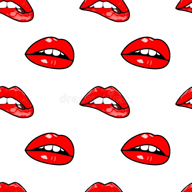 Seamless Lip Pattern. Lips and Mouth Vector Illustration Stock Vector ...