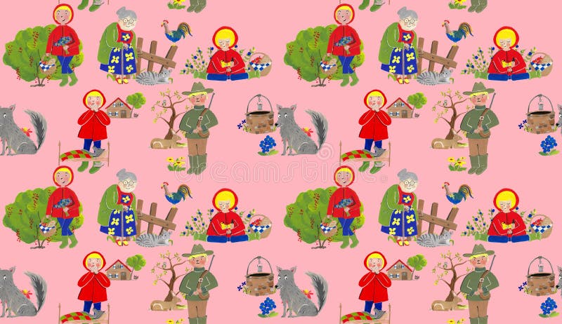 Little Red Hood Seamless Stock Illustrations – 49 Little Red Hood ...