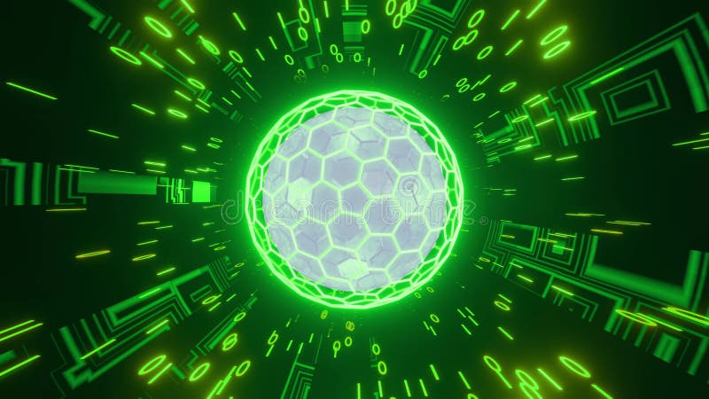 Seamless Loop Abstract Global Digital Network Green Network Connection Structure Digital