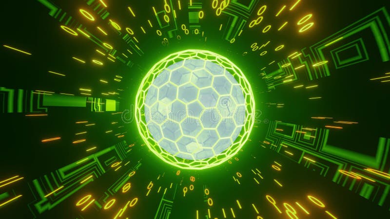 Seamless Loop Abstract Global Digital Network. Green Network Connection ...