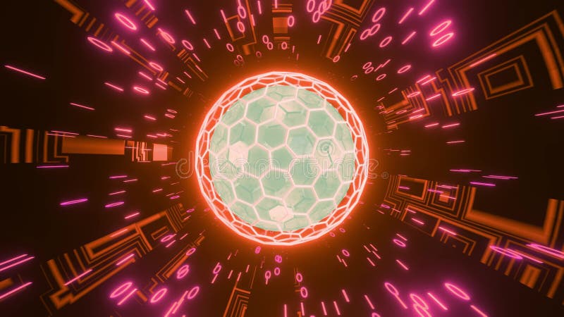 Seamless Loop Abstract Global Digital Network. Magenta Network ...