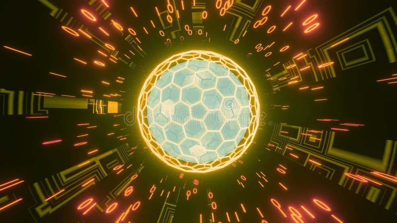 Seamless Loop Abstract Global Digital Network Orange Network