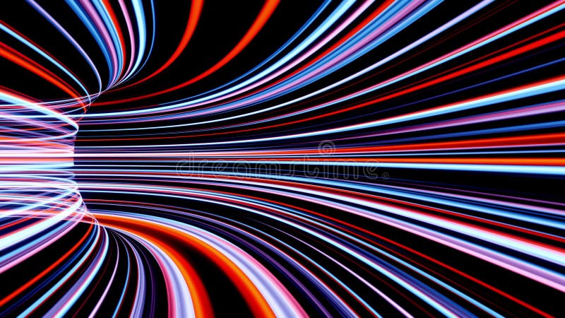 Seamless Loop Abstract Light Streaks Effect Animation. Twisted Light ...
