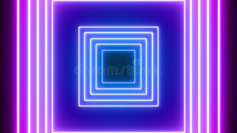 Seamless Loop Abstract Rectangle Neon Light Award Floor Dancing Stage ...