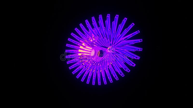 Seamless Loop Animation Abstract Blue and Pink Orb on Black Background ...