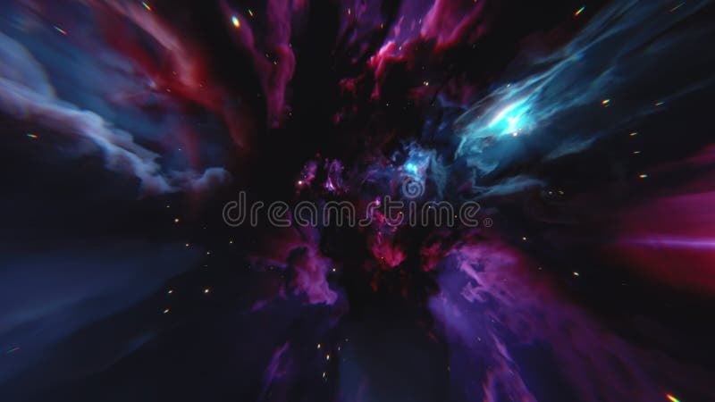Seamless Loop Animation of Flight through Purple Nebula Stock Video ...
