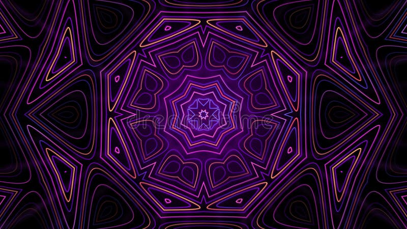 Seamless Loop Animation of Hypnotic Mandala with Smooth Orange Yellow ...