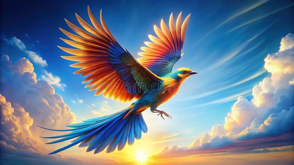 Seamless Loop Animation Mockup of a Soaring Bird in Flight a Stunning ...