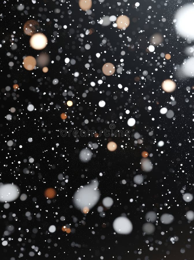 A Seamless Loop Animation Showcasing Beautiful Snowfall on a Black ...