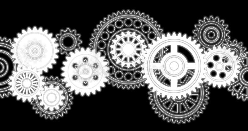 Seamless Loop Animation of Spinning White Gear on Dark Background 4k ...