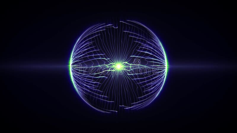 Seamless Loop Background with Abstract Blue Energy Sphere Made of ...