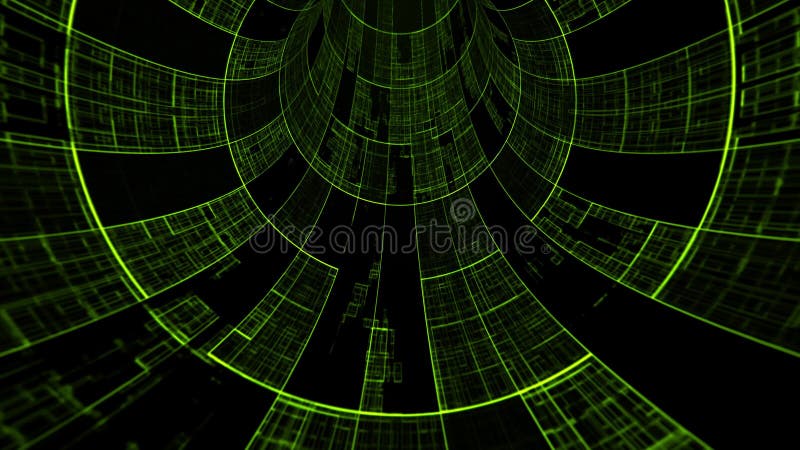 Seamless Loop Background with Digital Space Tunnel Made of Morphing HUD ...