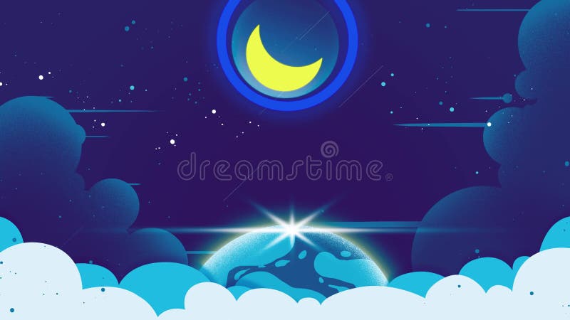 Seamless Loop Background with Globe and Moon for Earth Hour or Earth ...