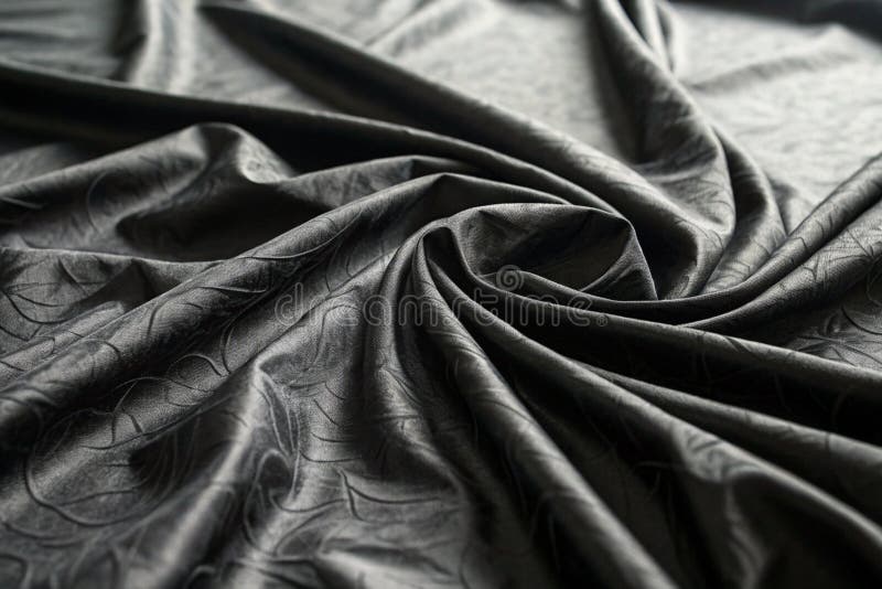 Seamless Loop Black Crinkle Fabric Stock Illustration - Illustration of ...