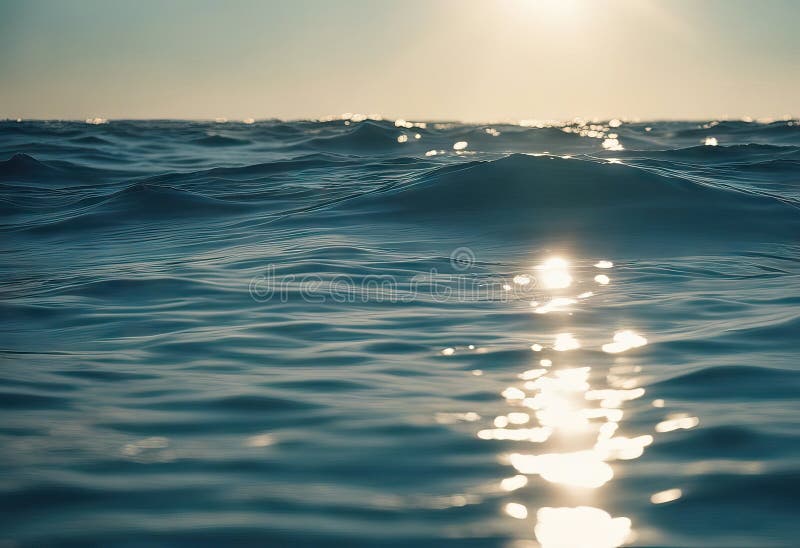 Seamless Loop of Deep Blue Ocean Waves from Underwater Background Light ...